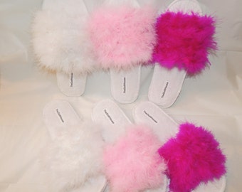 Feather slippers | Etsy