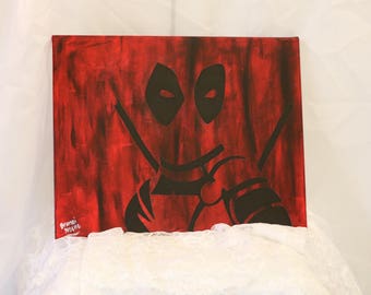 Black and Red Deadpool Beanie Hood Hero hat cap crochet