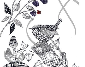 Zentangle bird | Etsy