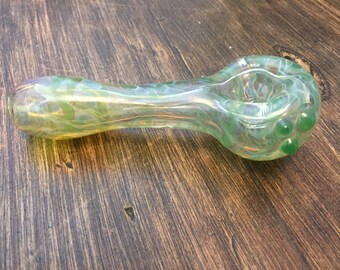 Green glass pipe | Etsy