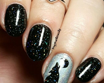 Wolf nail art | Etsy