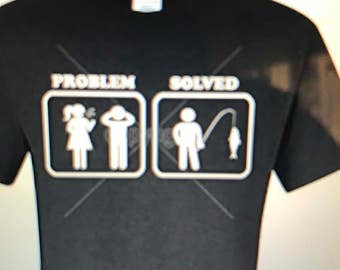 Problem solved funny divorce T-shirt screenprinted