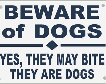 Sign with dog bite | Etsy