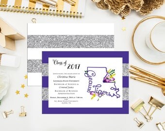 Lsu invitation | Etsy
