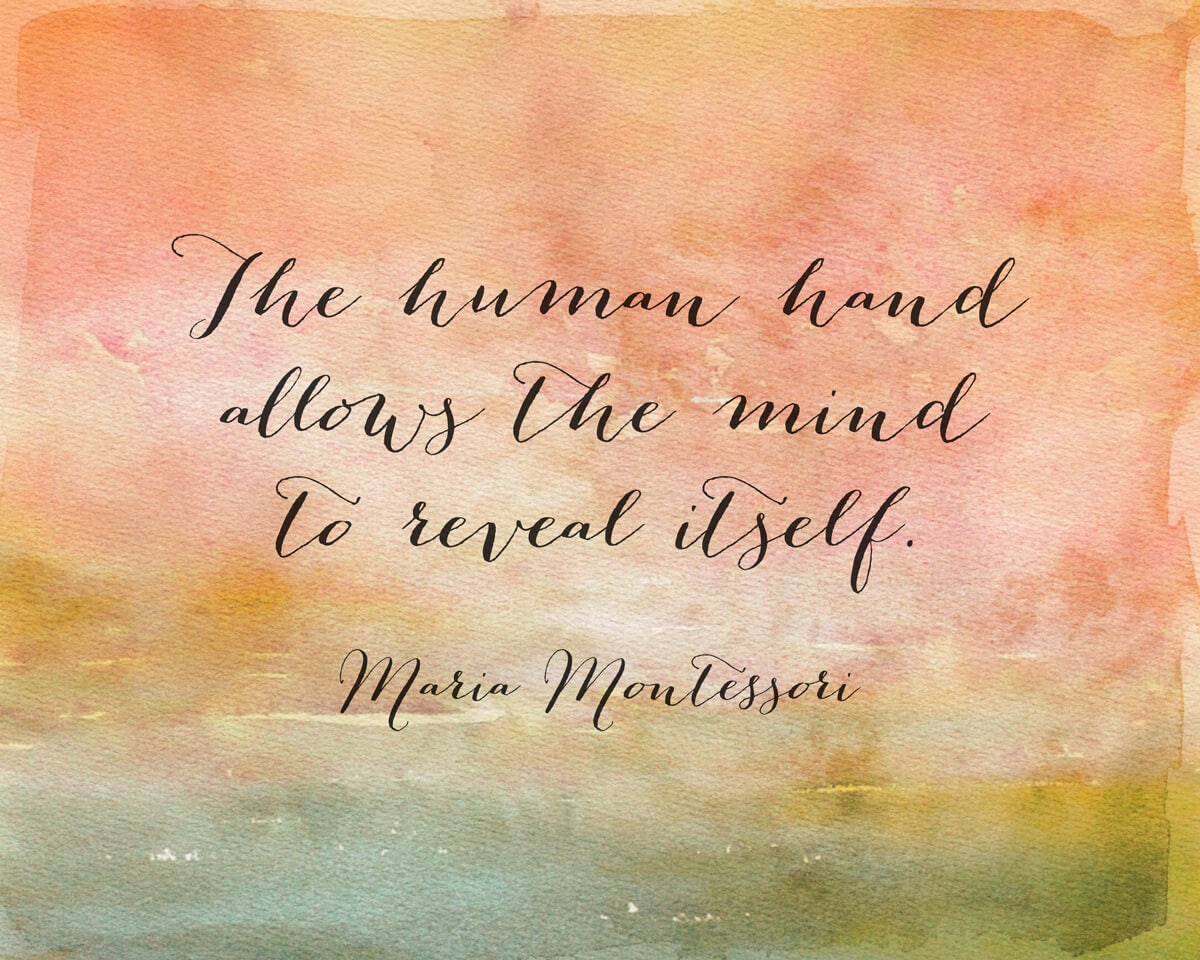 Maria Montessori Human Hand Quote Art Print Wall Decor For