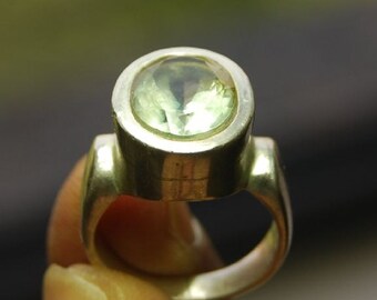 Prasiolite ring | Etsy