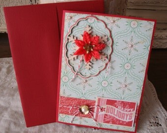 Red aqua christmas | Etsy