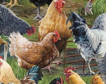 Unique chicken fabric related items | Etsy