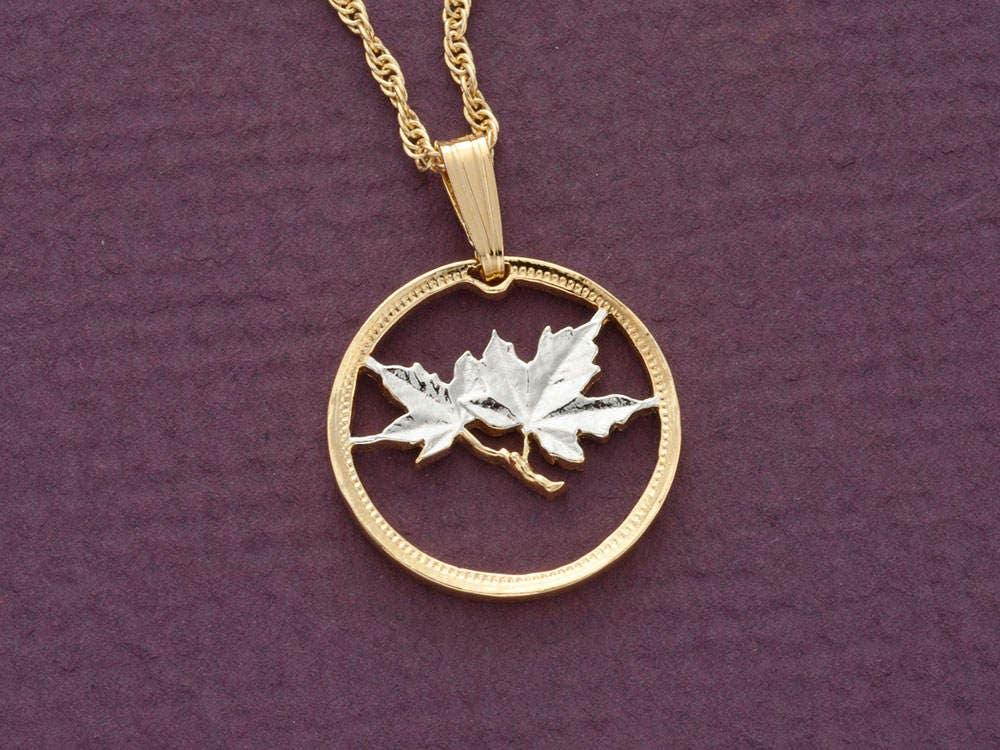 Canada Maple Leaf Pendant and Necklace Jewelry Canada1 Cents