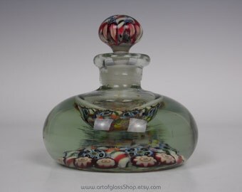 Set of 6 Caithness Glass pink & blue striped highball tumblers