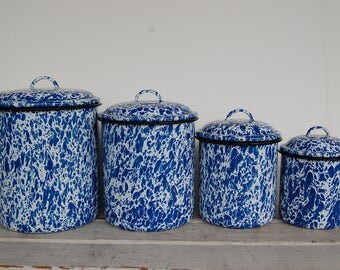 Enamel canisters | Etsy
