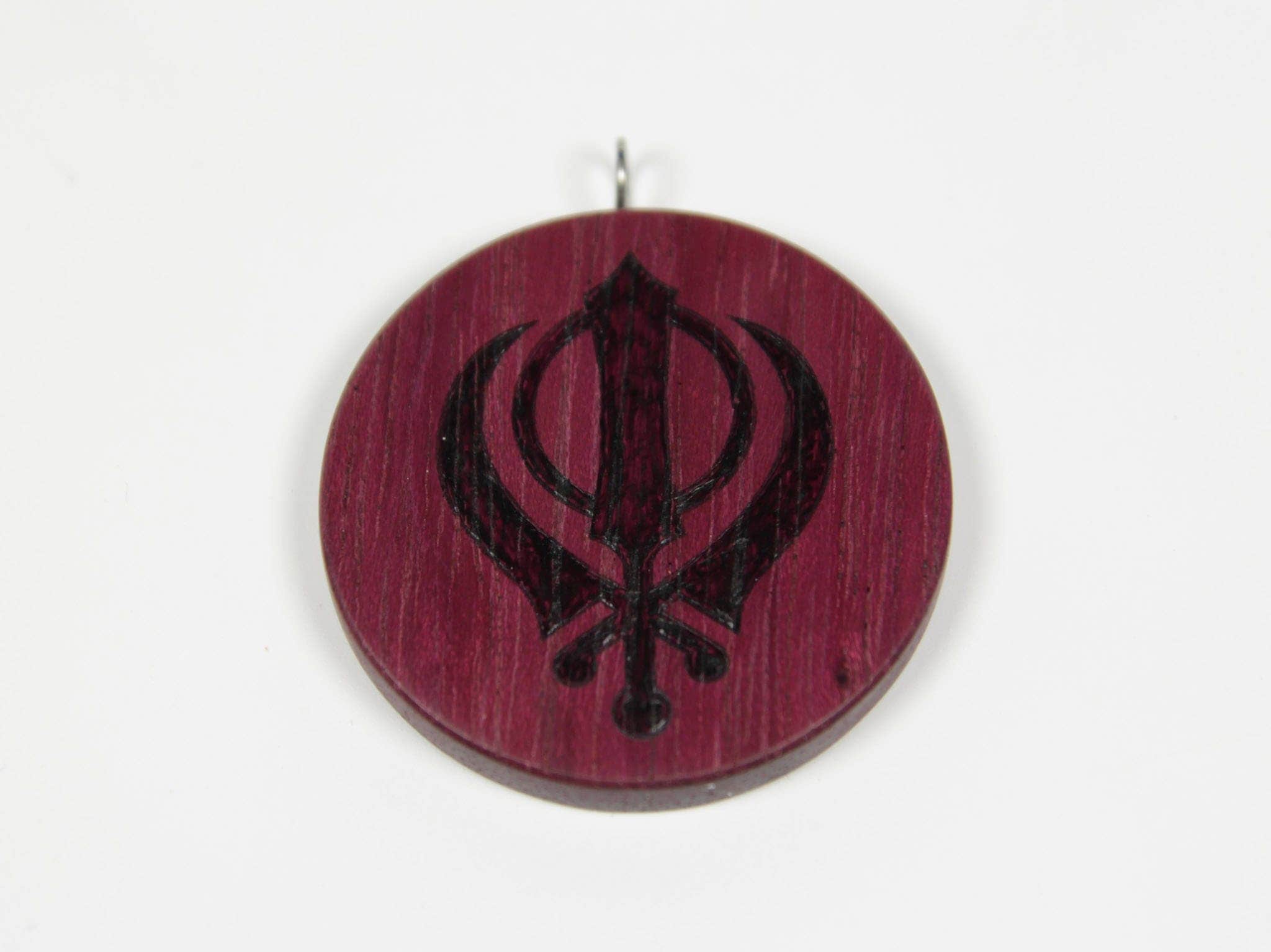 Wooden Khanda Pendant Khanda Necklace Sikh Punjabi Symbol