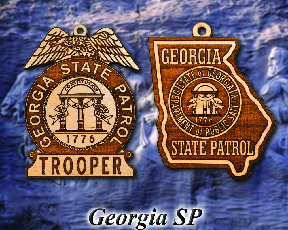 Personalized Wooden Georgia State Police Badge or Shoulder