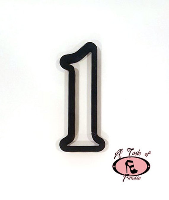 Number 1 Cookie Cutter 3D Printed Fancy Number One Fondant