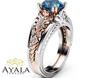 Ayala Jewelry Unique Engagement Ring Rose Gold by AyalaDiamonds
