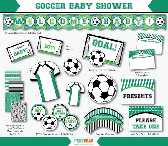 Soccer Baby Shower Baby Shower Printables Baby Shower