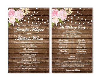 Wedding Ceremony Program Folding Template for Microsoft Word