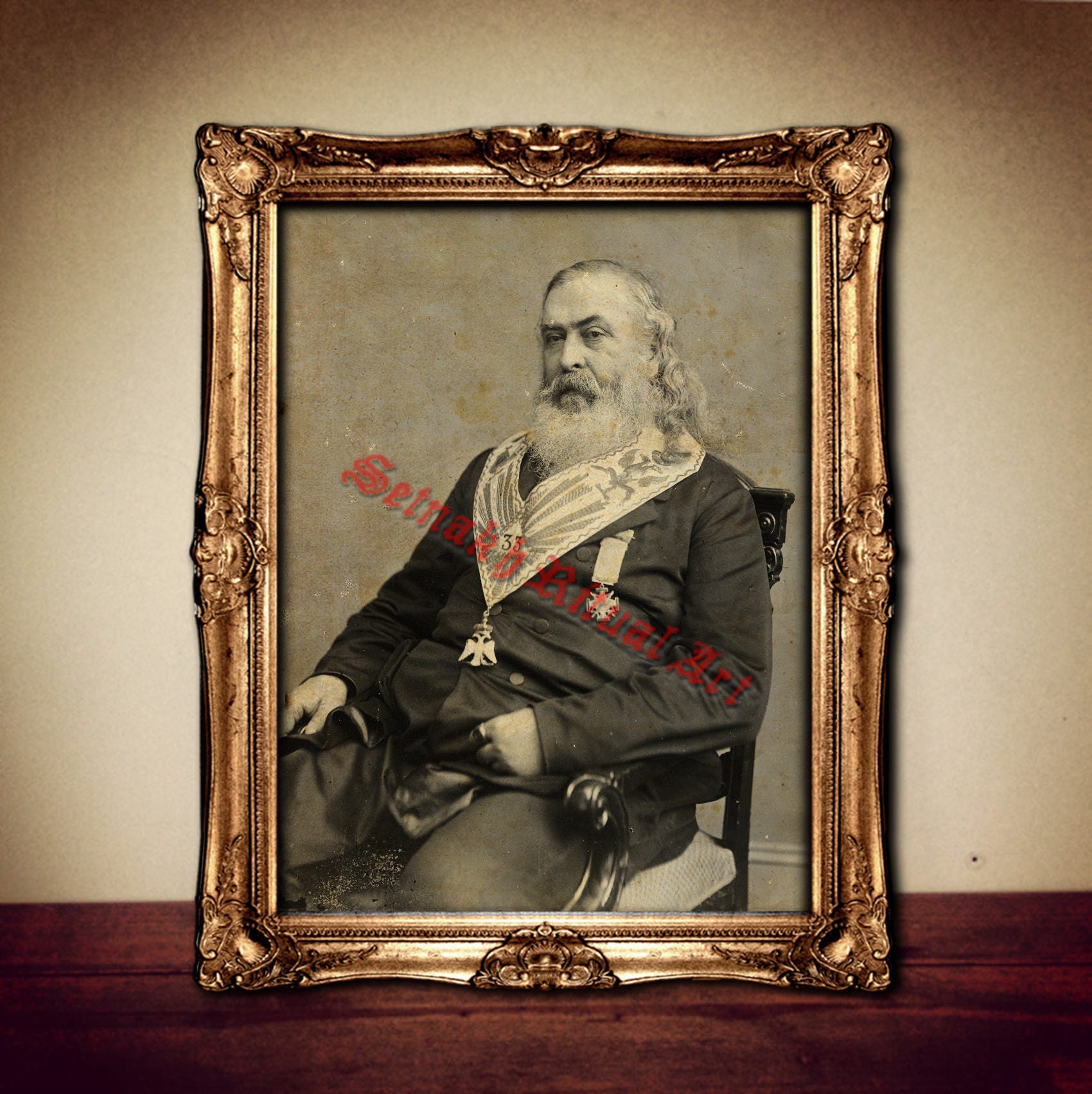 Albert Pike print Freemasonry poster Freemason Grand Lodge