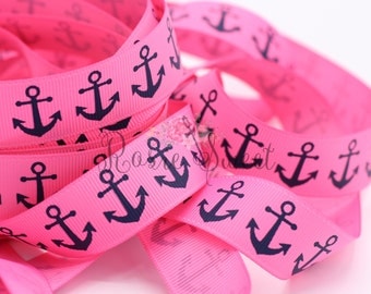 Unique pink and navy ribbon related items | Etsy