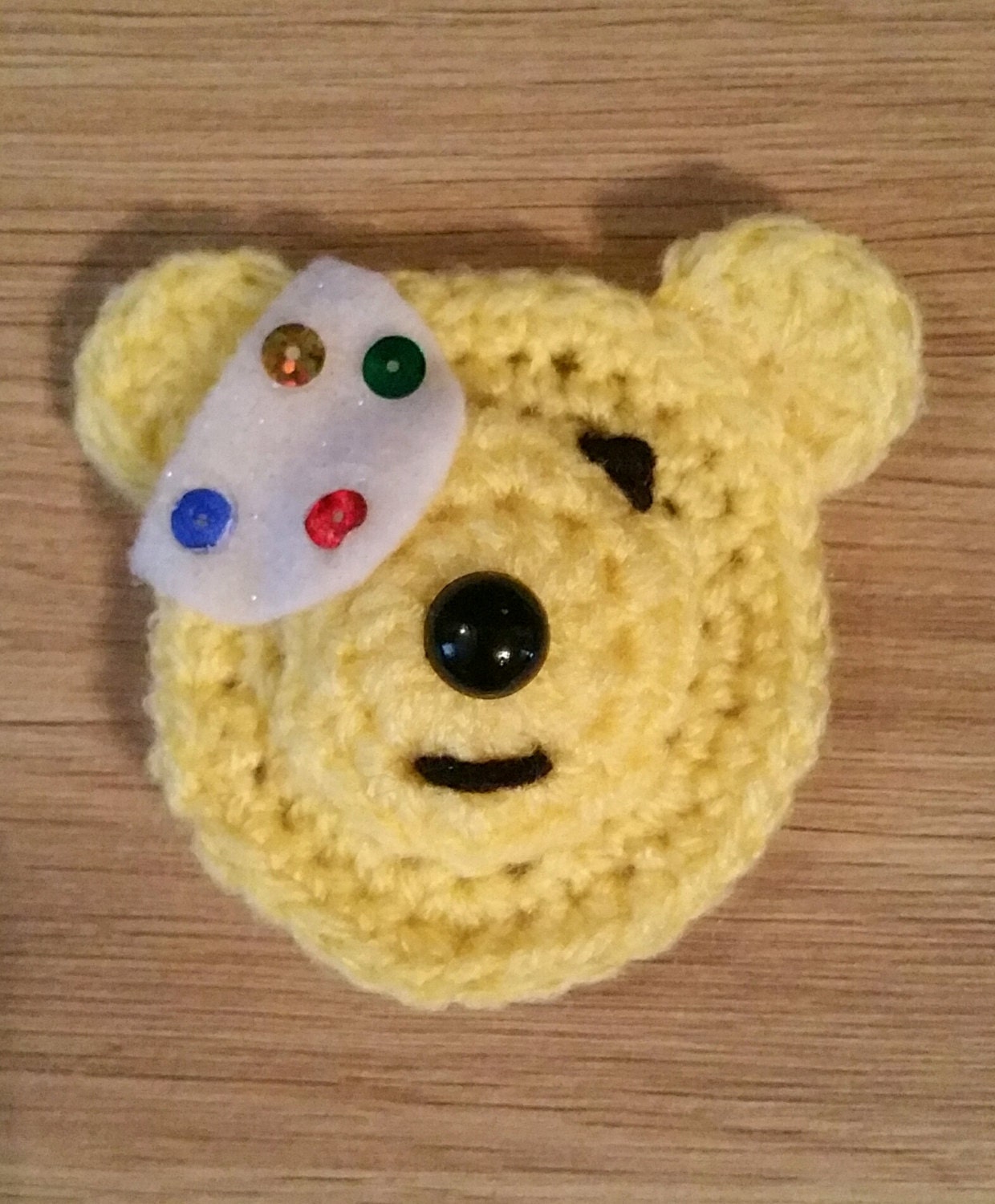 Pudsey Bear Badge Crochet Pudsey Bear Children by TACrochetCraft