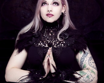 Black Lace Vampire Collar-Gothic Collar-Black by NoirRomantique