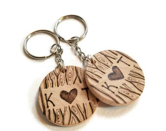 Wood keychain | Etsy