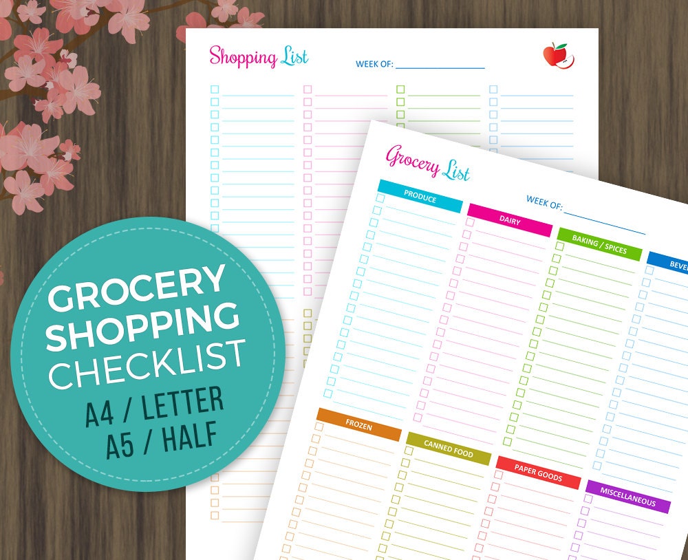 Shopping List Printable Grocery List Printable Meal Planner