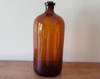 Amber glass jar | Etsy