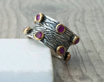 Unique ruby ring | Etsy