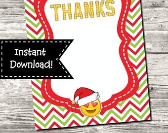 Emoji thank you card | Etsy