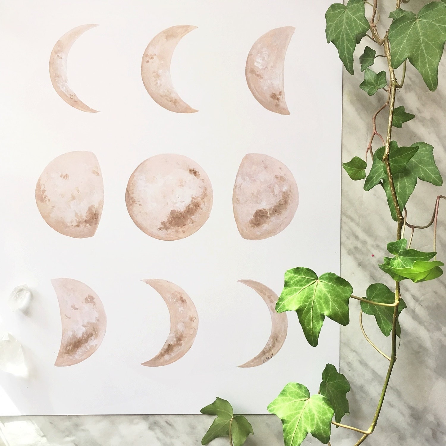 Moon Phase Art Moon Phase Print Moon Phase Decor Crescent