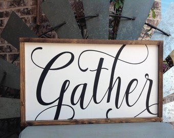 Large gather sign | Etsy