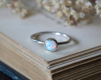 White opal ring | Etsy