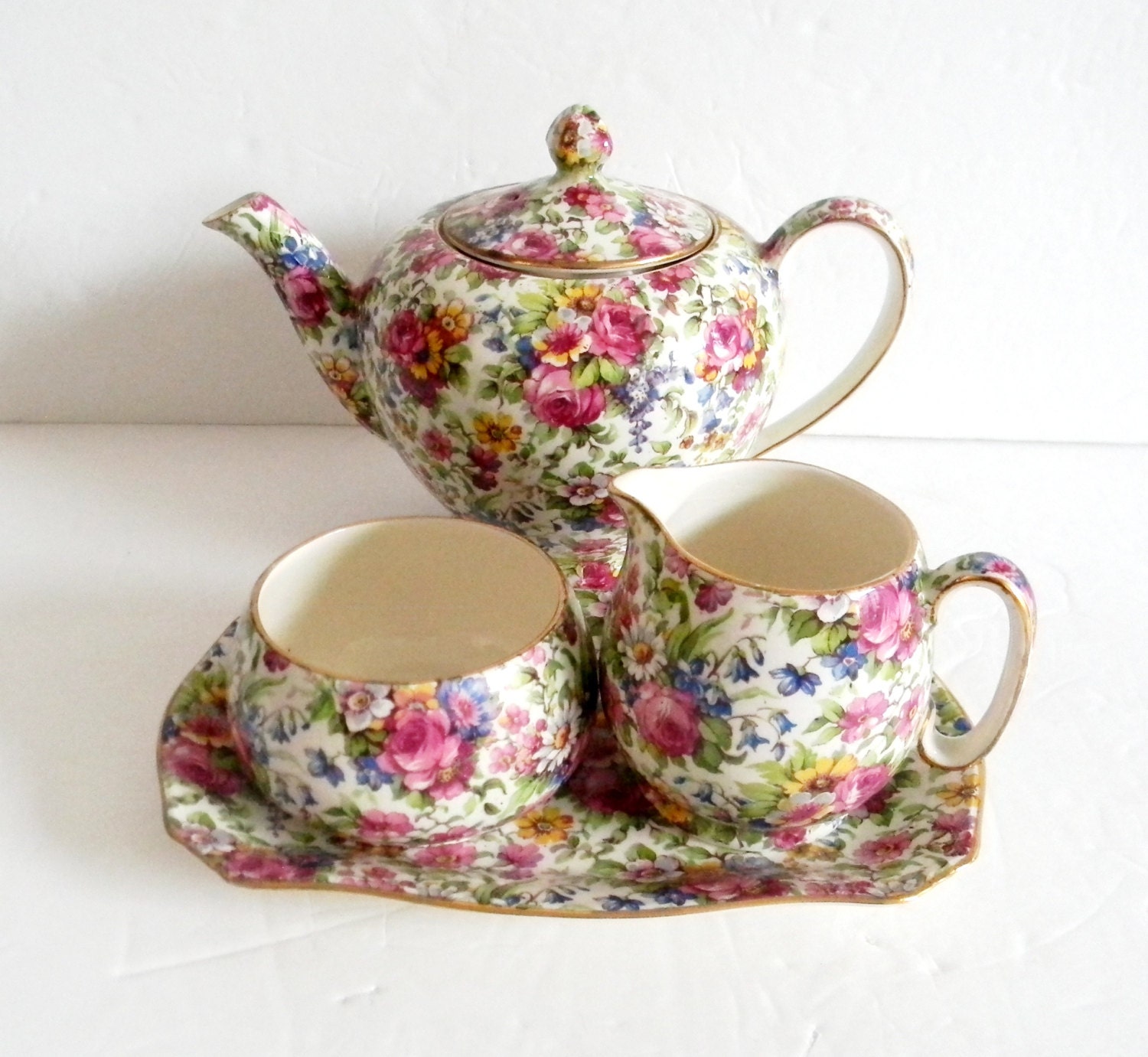 Royal Winton Tea Set In Chintz Summertime Pattern