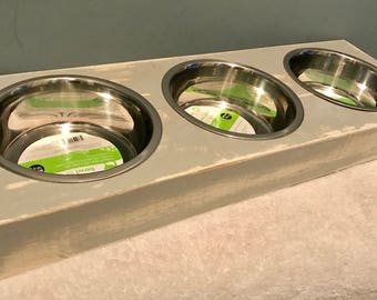 Rustic dog feeder | Etsy