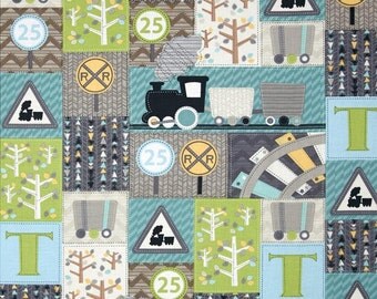 Train track fabric | Etsy