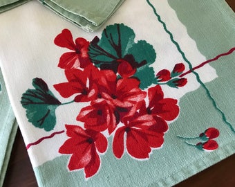 Red geraniums | Etsy