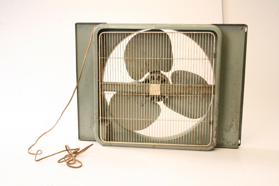 Vintage LAU WINDOW FAN warehouse factory garage shop metal