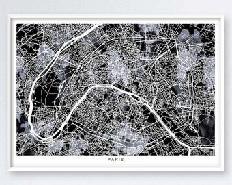 Map of paris | Etsy