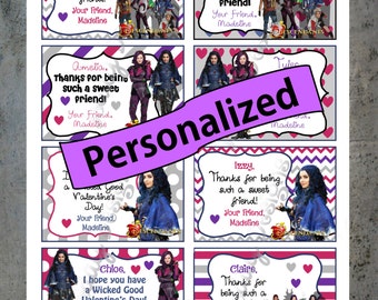 Disney Descendants Valentine Valentine's Day Valentines