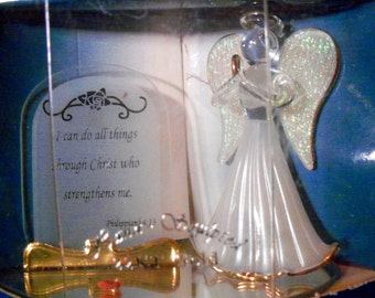 Glass angel figurine | Etsy