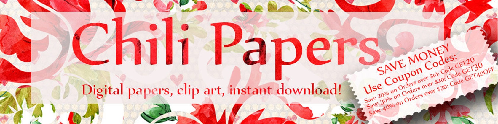 Digital paper and Clip art Instant download by ChiliPapers