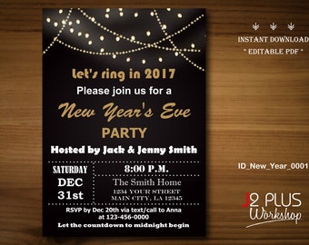 New years eve invite | Etsy