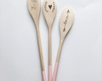 Wood burned spoons | Etsy