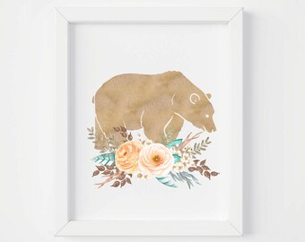 Bear nursery print | Etsy