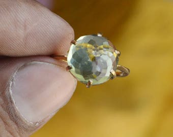 Prasiolite ring | Etsy