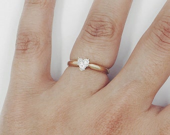 14k gold heart ring | Etsy