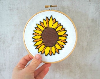 Sunflower embroidery | Etsy