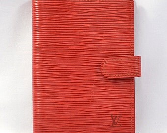 Red leather planner | Etsy