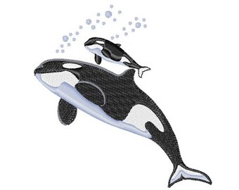 Orca whale applique | Etsy